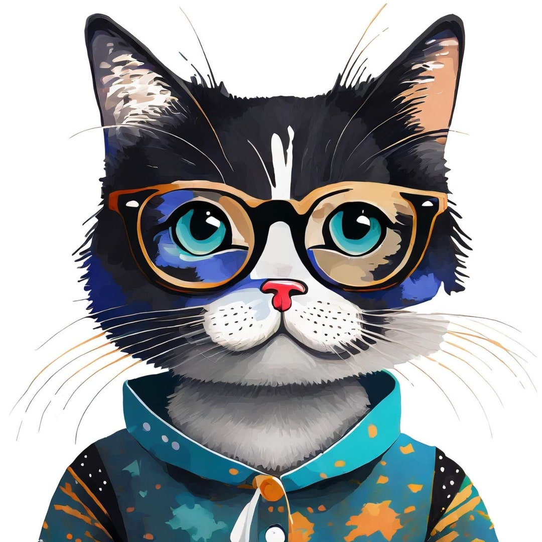 Cat Digital Art for Kids Room - Etsy