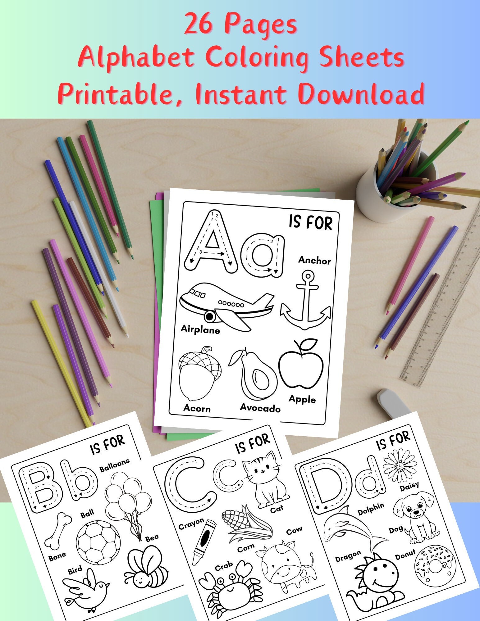 Alphabet Coloring Pages, ABC Coloring Pages, Kids Coloring Pages ...