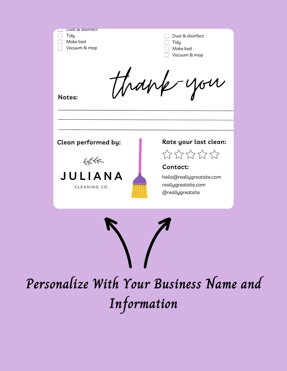 Editable Residential Cleaning Checklist Template for Cleaning Service ...