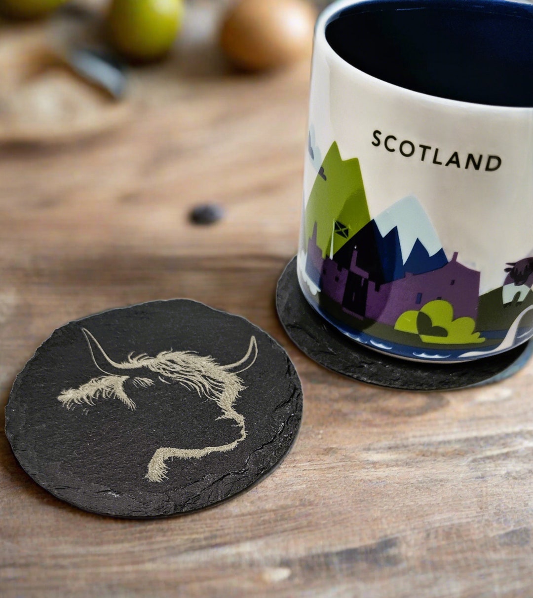 Slate Stone Scottish Highland Coo Coasters Sets of 2 or 4 - Etsy