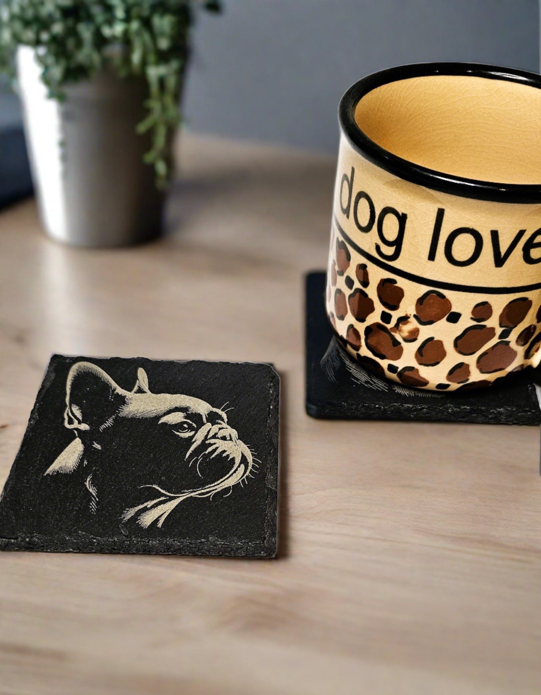 Slate Stone French Bulldog Coasters Sets of 2 or 4 - Etsy