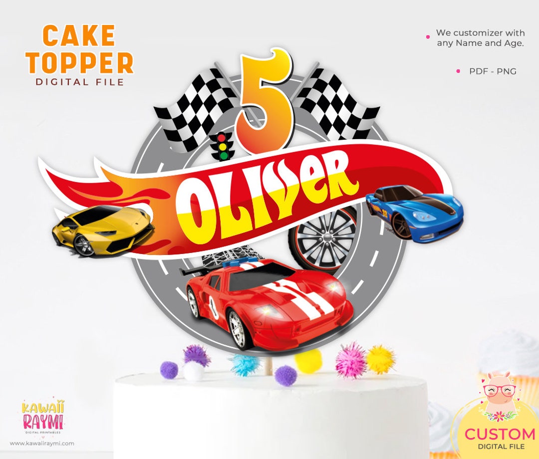 Racing Car Custom Cake Topper, Racing Car Party Supplies - Etsy