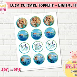 Luca Cupcake Topper Printable - Digital File - Etsy
