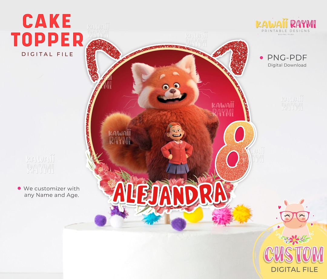 Turning Red Custom Cake Topper Printable - Etsy