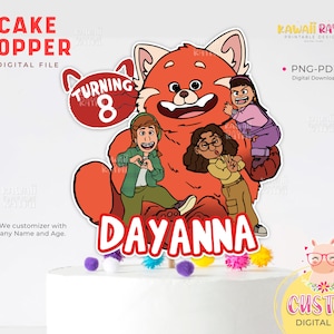 Turning Red Custom Cake Topper Printables - Etsy