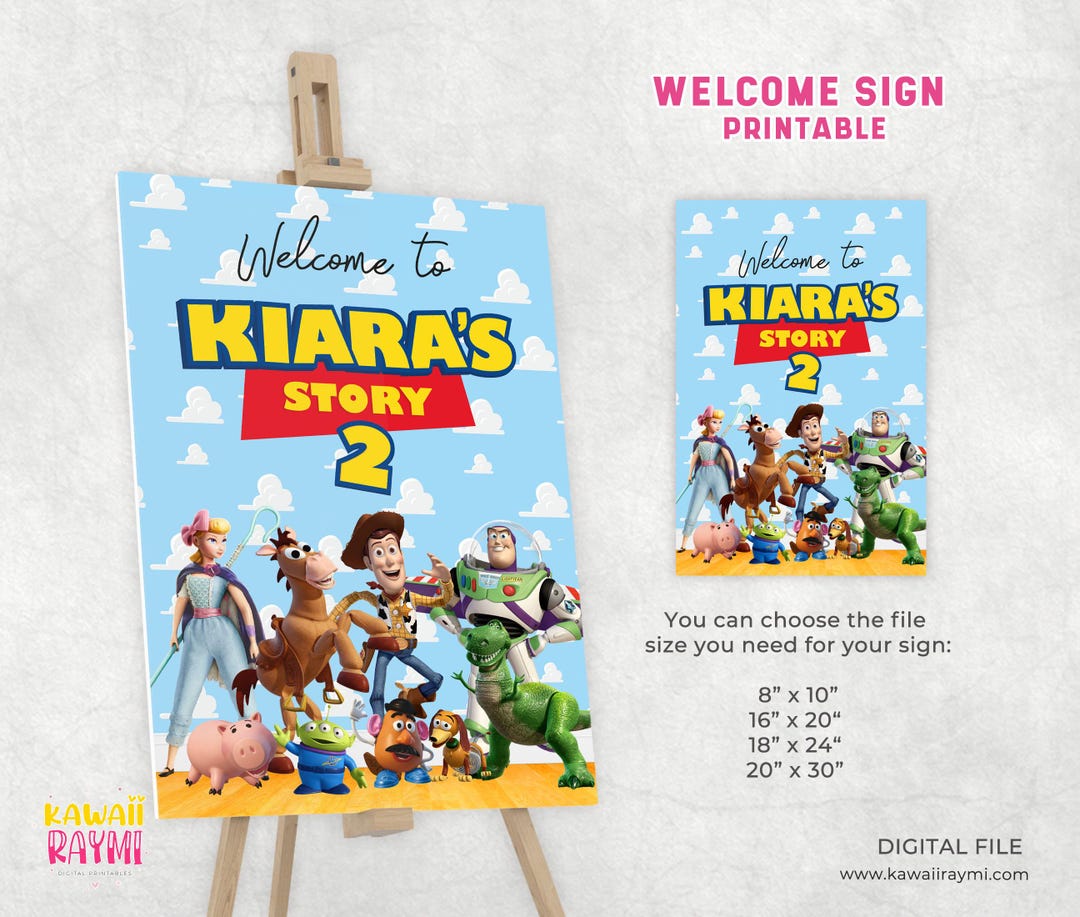 Toy Story Birthday Welcome Sign Toy Story Printable JPG-PDF - Etsy