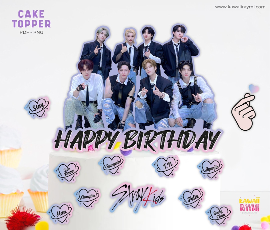 Stray Kids Cake Topper, Printable Straykids Centerpiece, Skz Party ...