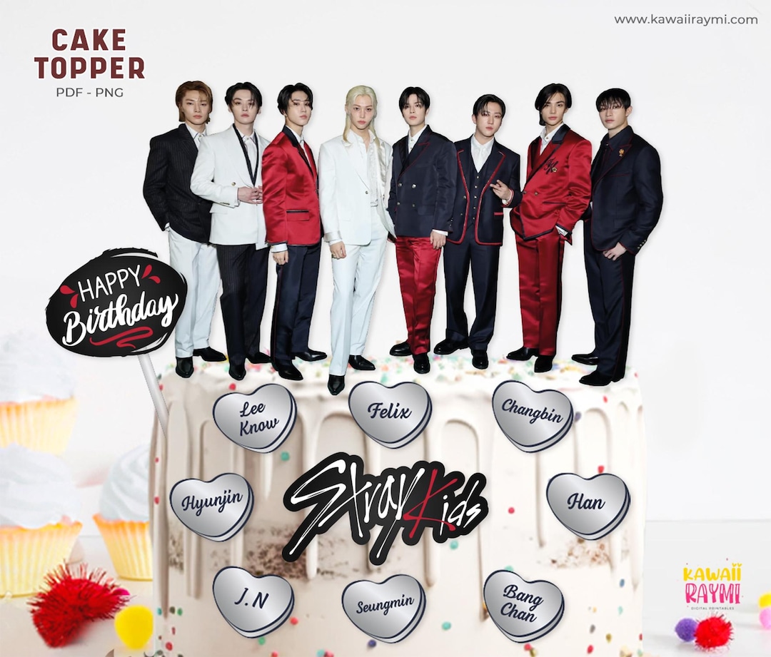 Stray Kids Cake Topper, Printable Straykids Centerpiece, Skz Party ...