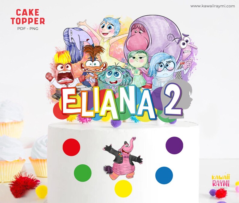 Cute Emotions Cake, Topper Inside Out Cake Topper Custom Digital File ...