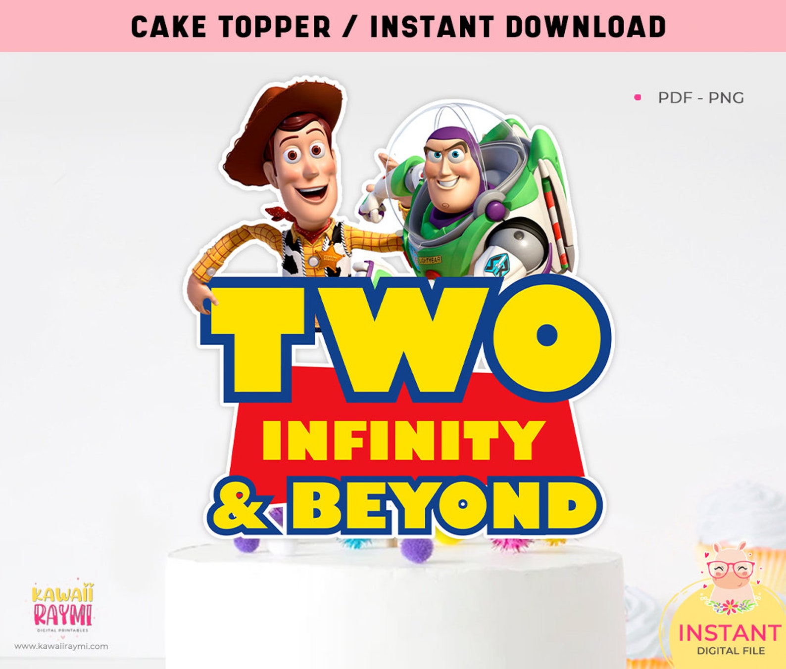 Two Infinity and Beyond Cake Topper INSTANT Digital File - Etsy