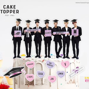 BTS Cake Topper Graduation, Congrats Grad Cake Topper Army, Digital ...