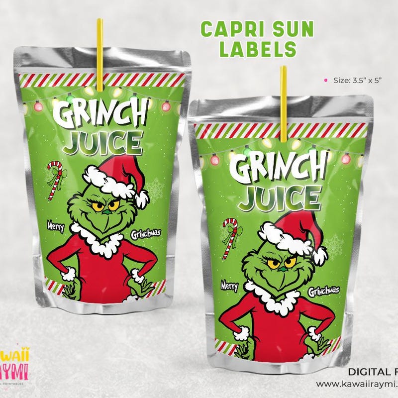 Grinch Juice Stickers - Etsy