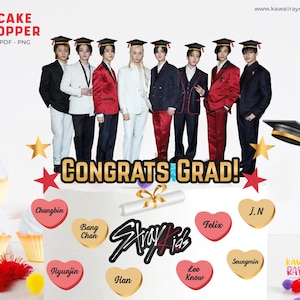 Stray Kids Cake Topper Graduation, Congrats Grad Cake Topper, Skz Kpop ...