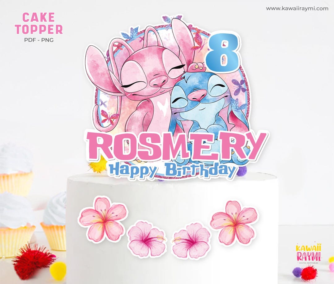 Stitch Angel Cake Topper Custom Digital File Stich and Angela - Etsy