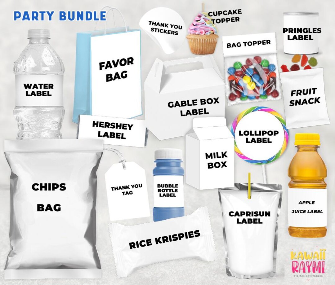 Party Bundle Custom Design- Digital File Birthday Pack - Etsy