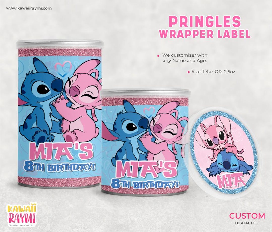 Stitch Pringles Label, Custom Stitch Chip Can Label, Party Favors ...