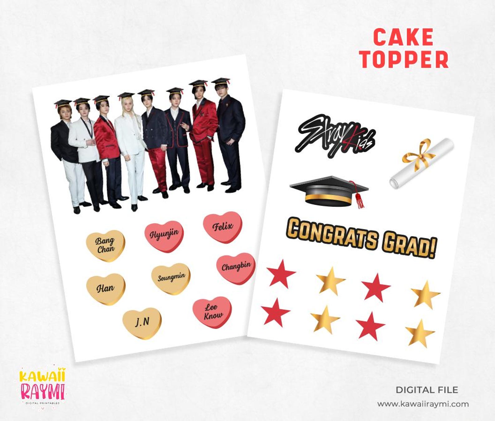 Stray Kids Cake Topper Graduation, Congrats Grad Cake Topper, Skz Kpop ...