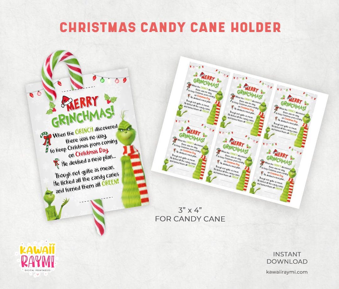 Christmas Candy Cane Holder Printable - Printable Christmas Tag ...