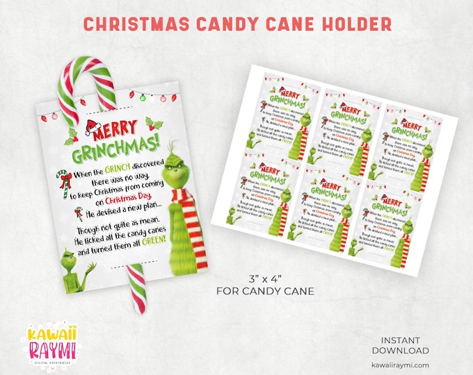 Grinch Candy Cane Wreath - Etsy