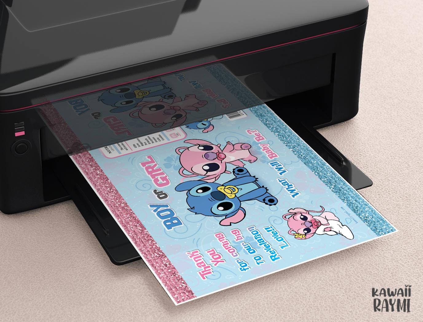 Baby Stitch & Angel - Chips Bag-gender Reveal -instant Download ...