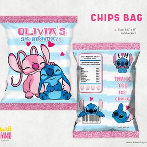 Stitch & Angela Cute Chips Bag Custom Digital File - Etsy