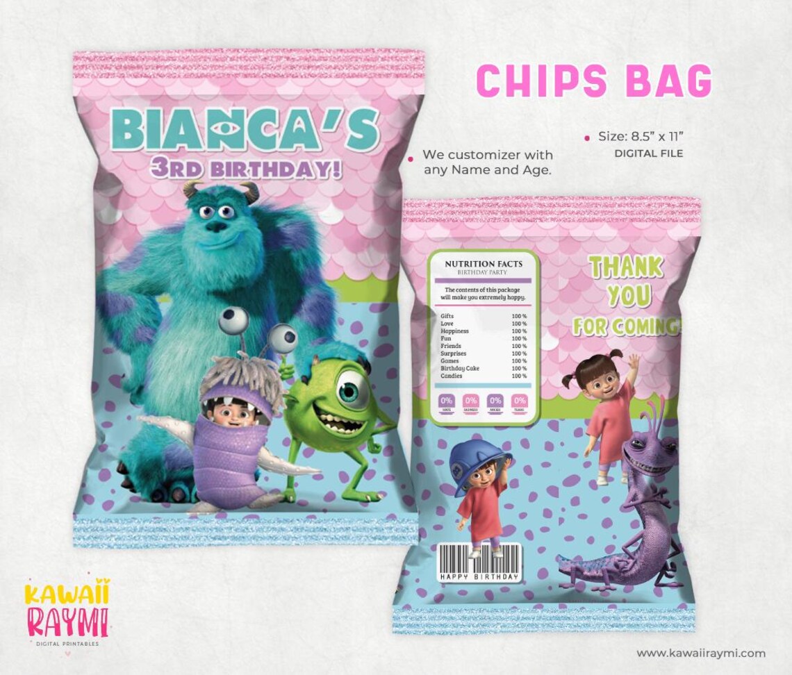 Monsters Inc Party Favors, Monsters Inc Birthday Printables, Monsters ...