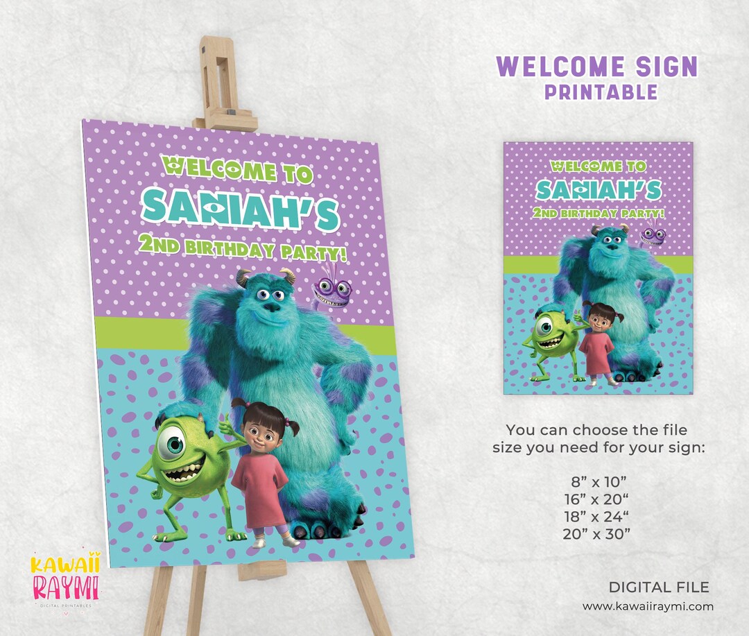 Welcome Sign Monsters, Cute Monster Welcome Sign Printable, Party ...