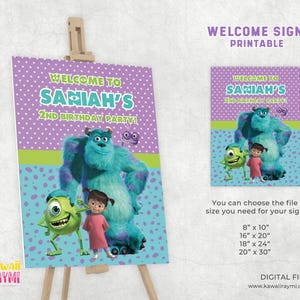 Welcome Sign Monsters, Cute Monster Welcome Sign Printable, Party ...