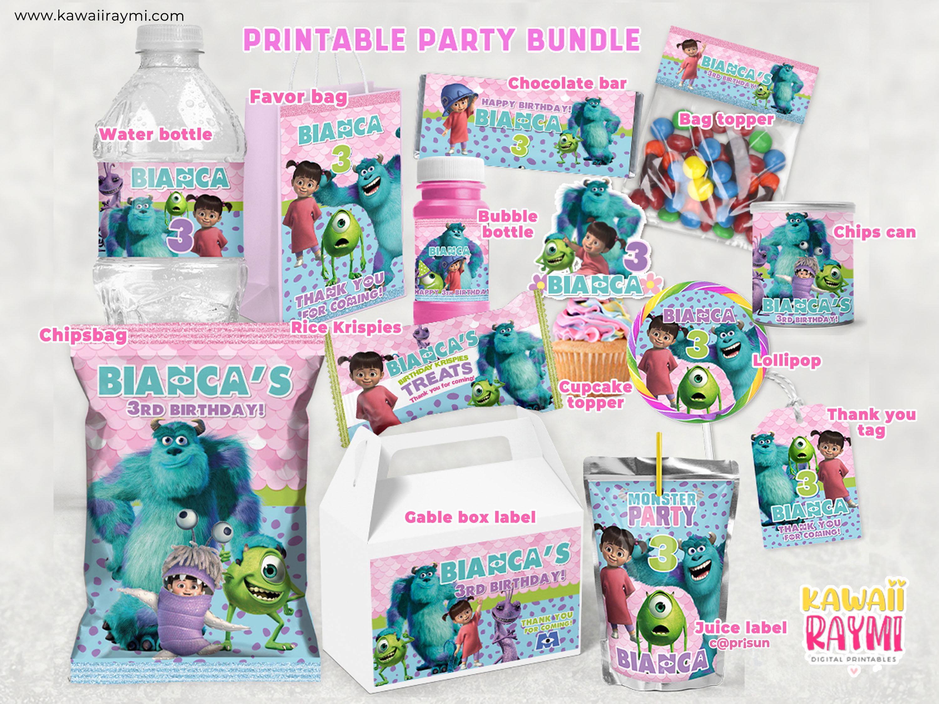 Monsters Inc Party Favors, Monsters Inc Birthday Printables, Monsters ...