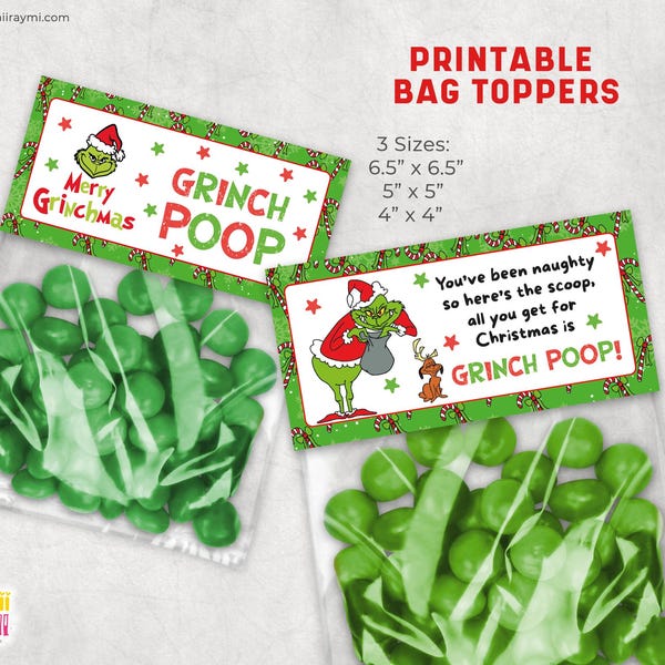Grinch Poop Tag Printable - Etsy