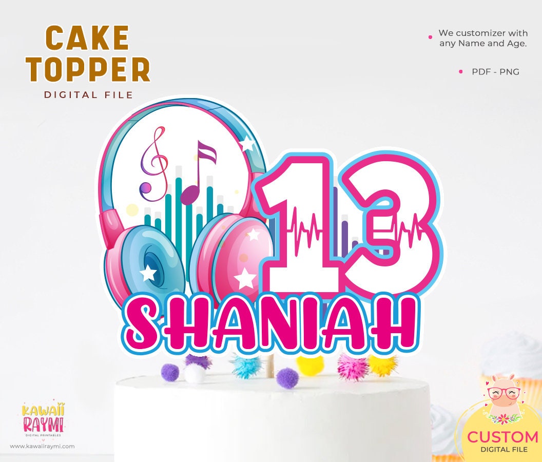 Musical Cake Topper Printable, Musical Birthday Party, Dance - Etsy