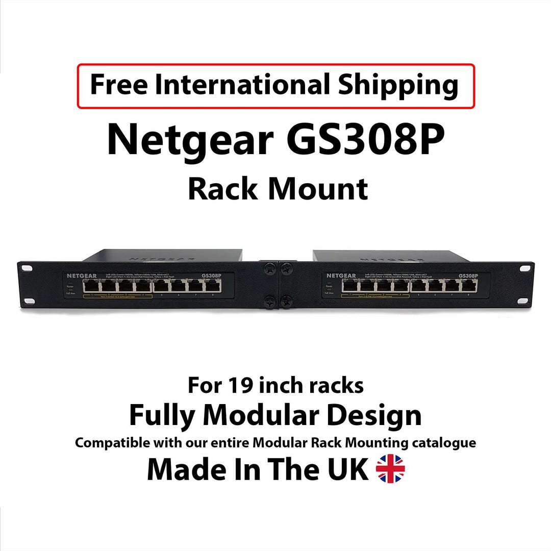Netgear GS308P Switch Modular Rack Mount | 19-inch Width* | FREE ...
