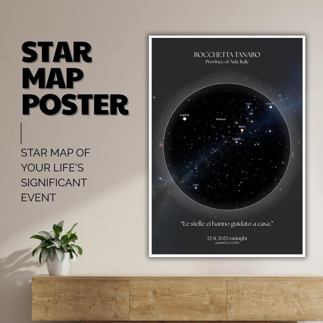Personalized Star Map Poster, Custom Night Sky, Anniversary Gift ...