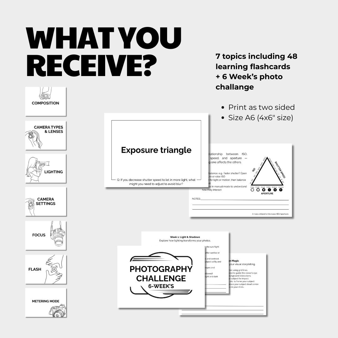 Photography Flashcards Bundle - Learn Camera Settings, Lighting ...