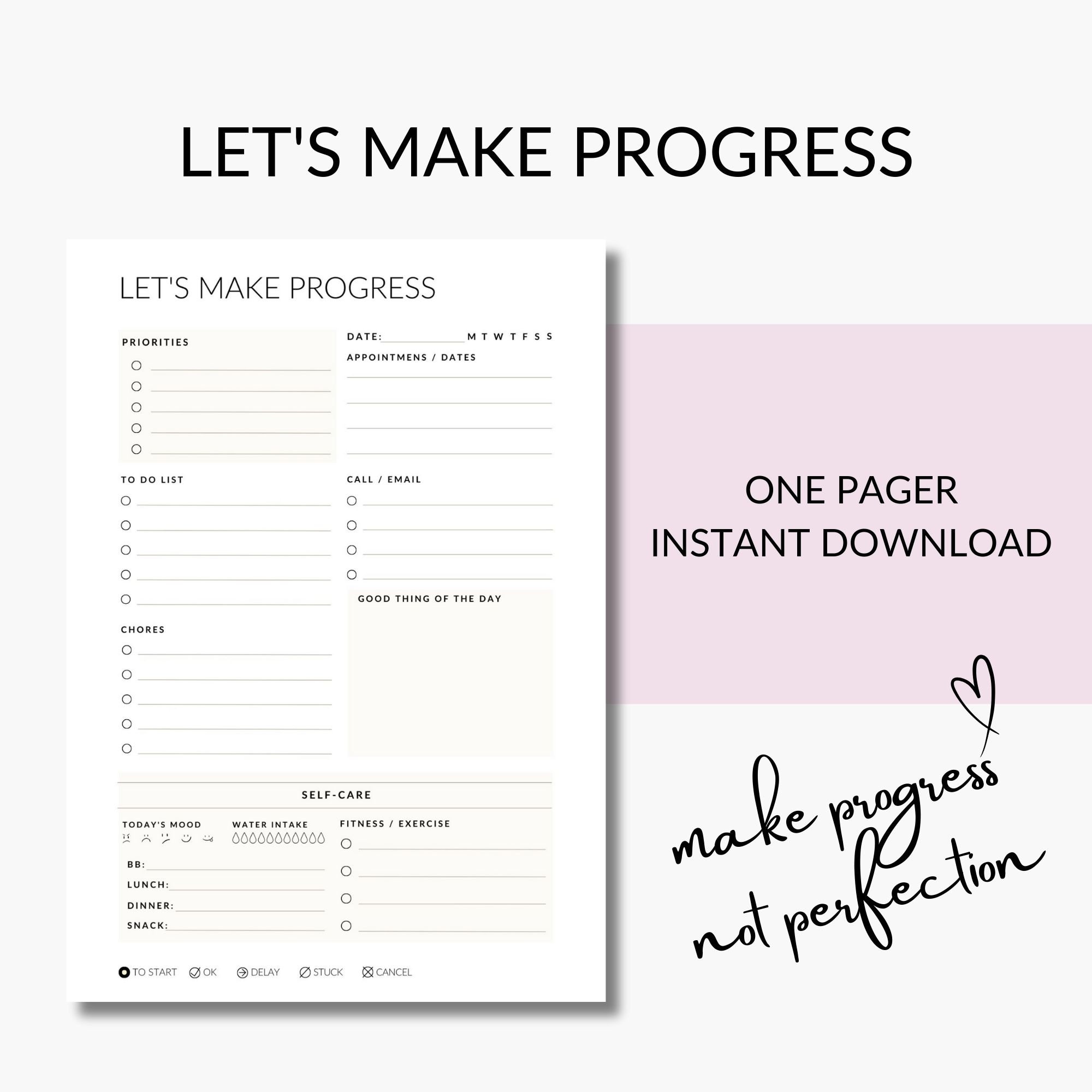 Productivity Planner, Habit Tracker, Make Progress, Day Planner, One ...
