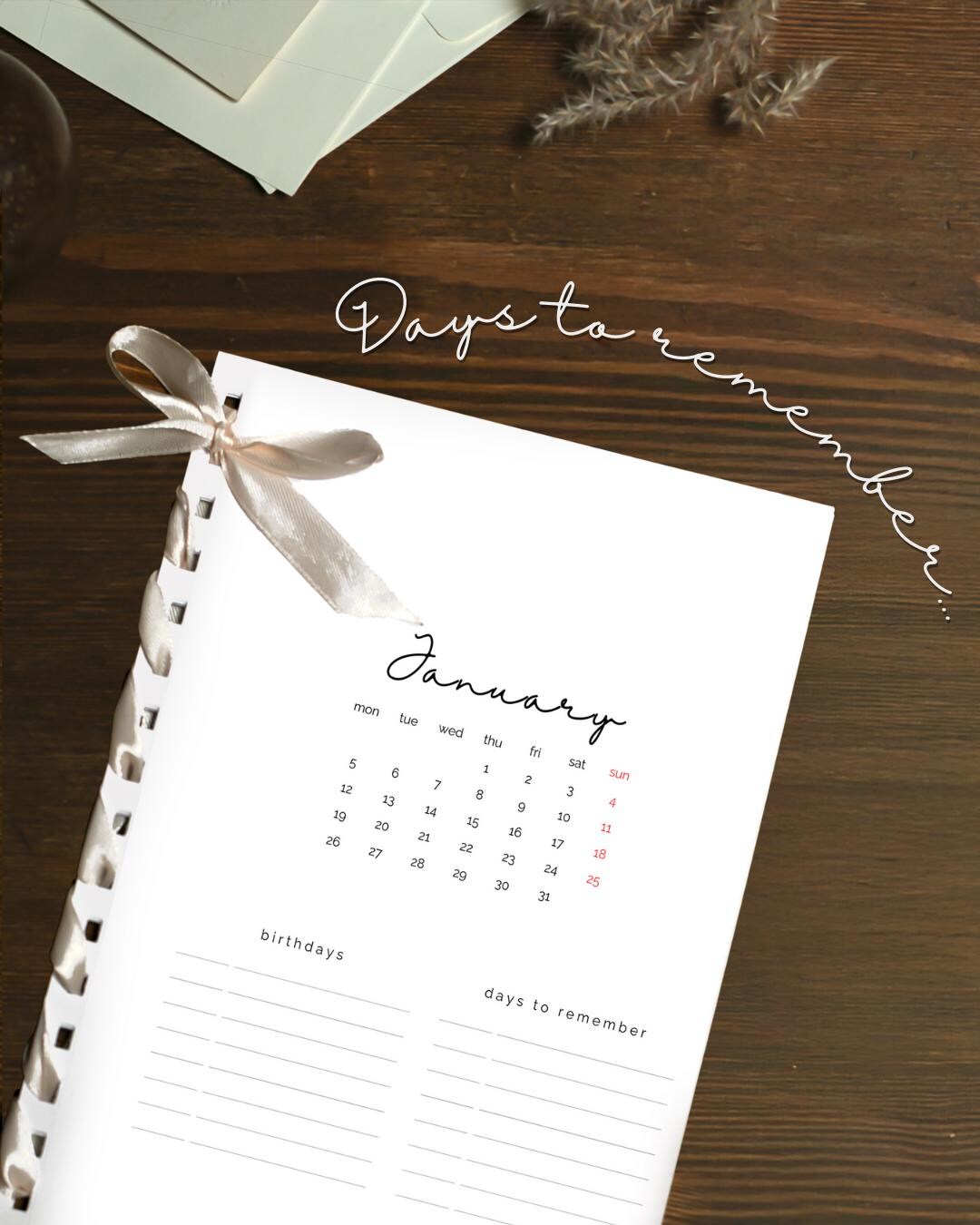 2026 Monthly Planner: Minimalist Important Dates Tracker. A4, A5, US ...