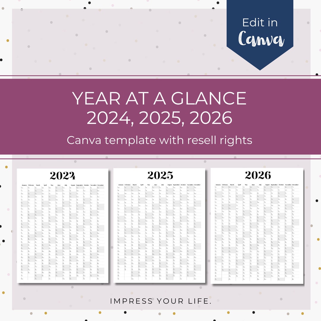 Done for You Year at a Glance Bundle Editable Canva Template Earn ...