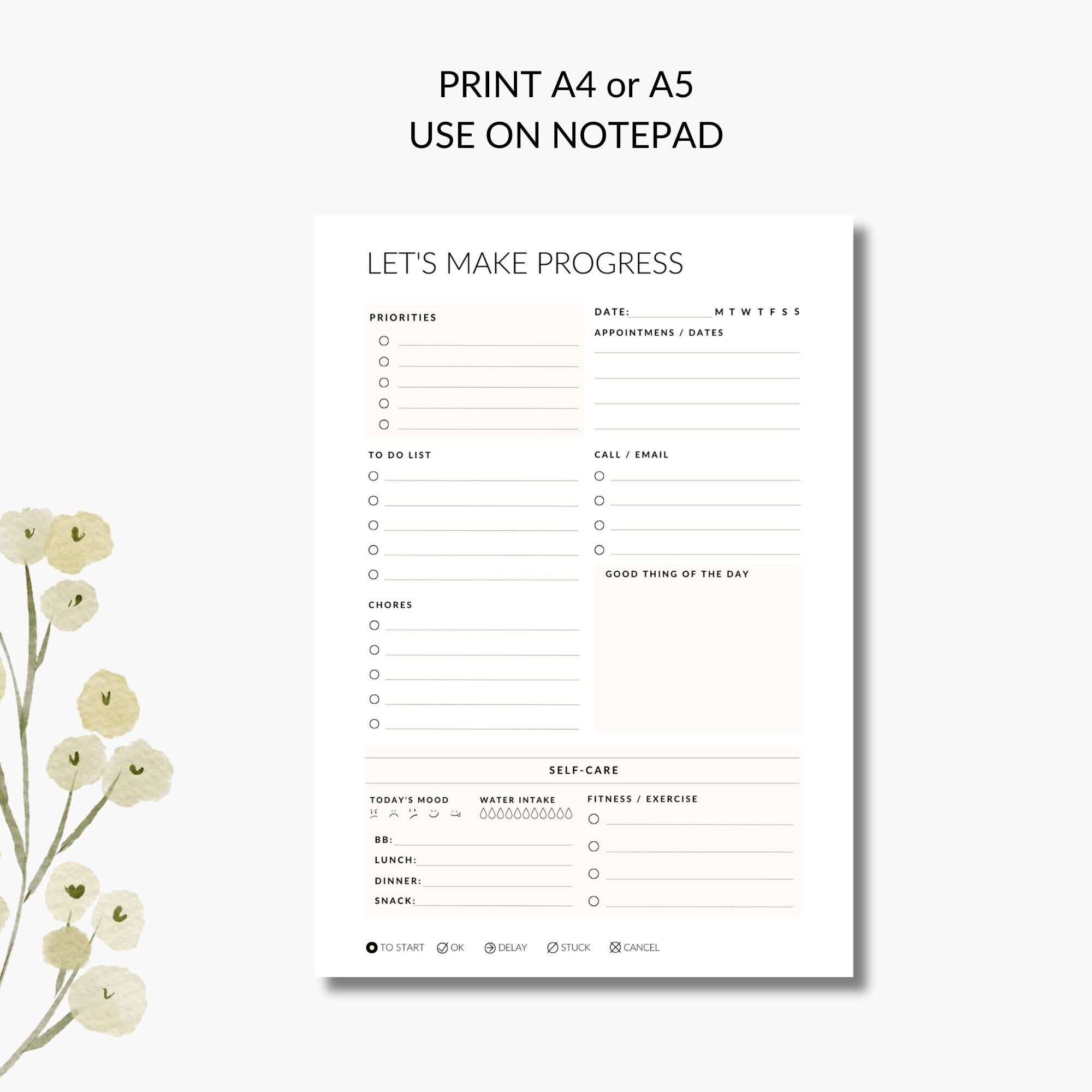 Productivity Planner, Habit Tracker, Make Progress, Day Planner, One ...