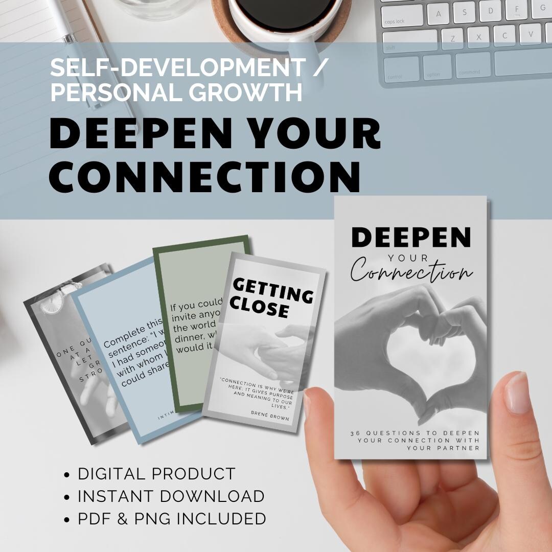 36 Intimate Questions Couples Card Deck, Deep Conversation Starters and ...