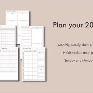 2024 Minimalist Printable Self-reflection Workbook, 2024 Calendar ...