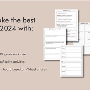 2024 Minimalist Printable Self-reflection Workbook, 2024 Calendar ...