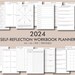 2024 Minimalist Printable Self-reflection Workbook, 2024 Calendar ...