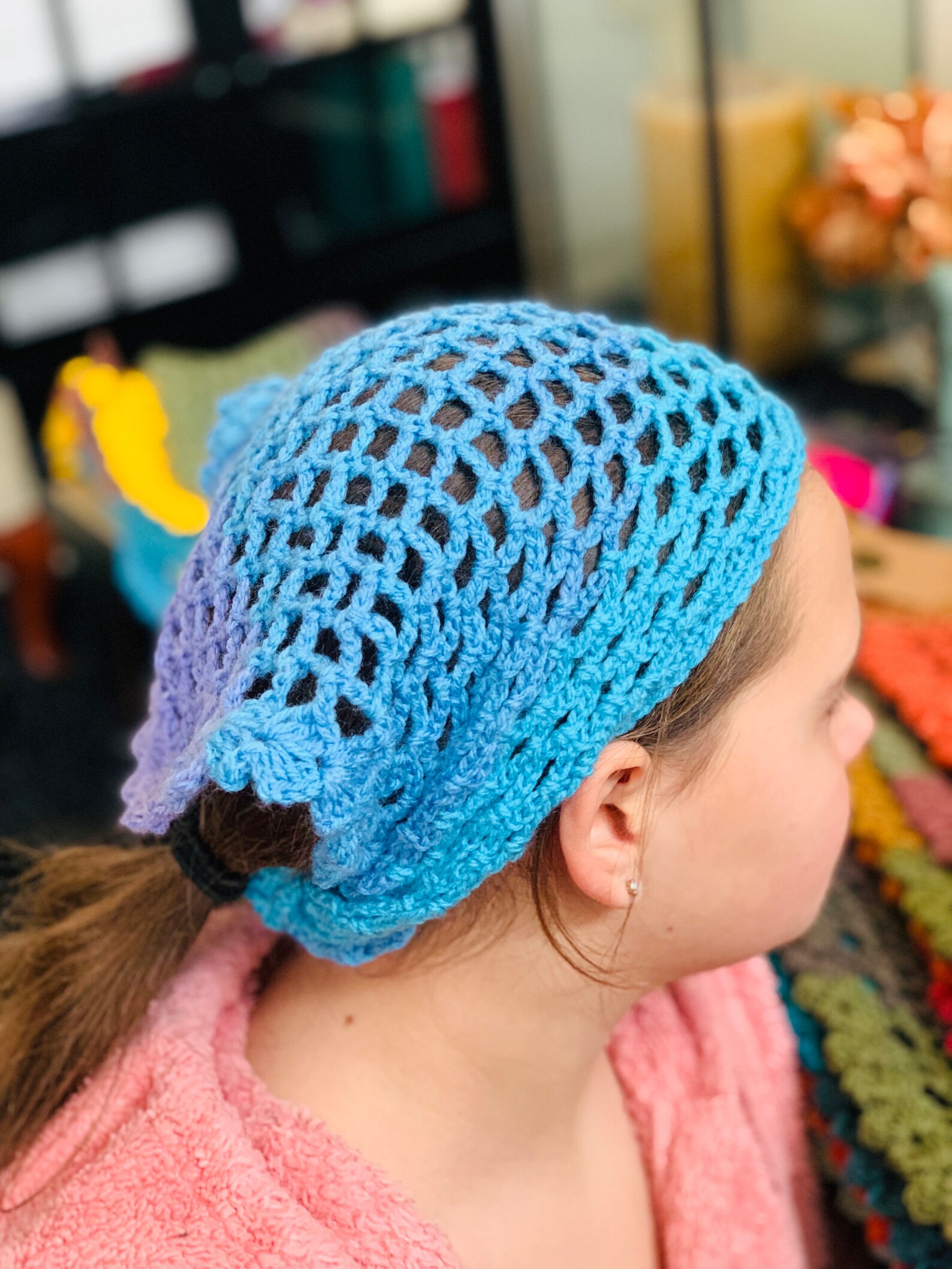 Crochet Bandana. Crochet Head Scarf. Crochet Head Hanky. - Etsy