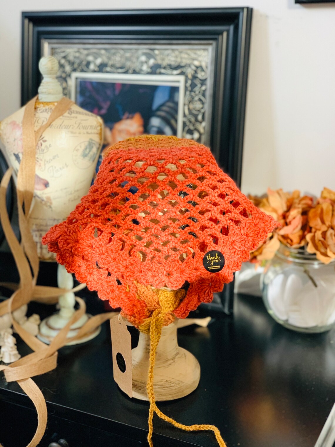 Crochet Bandana. Crochet Head Scarf. Crochet Head Hanky. - Etsy