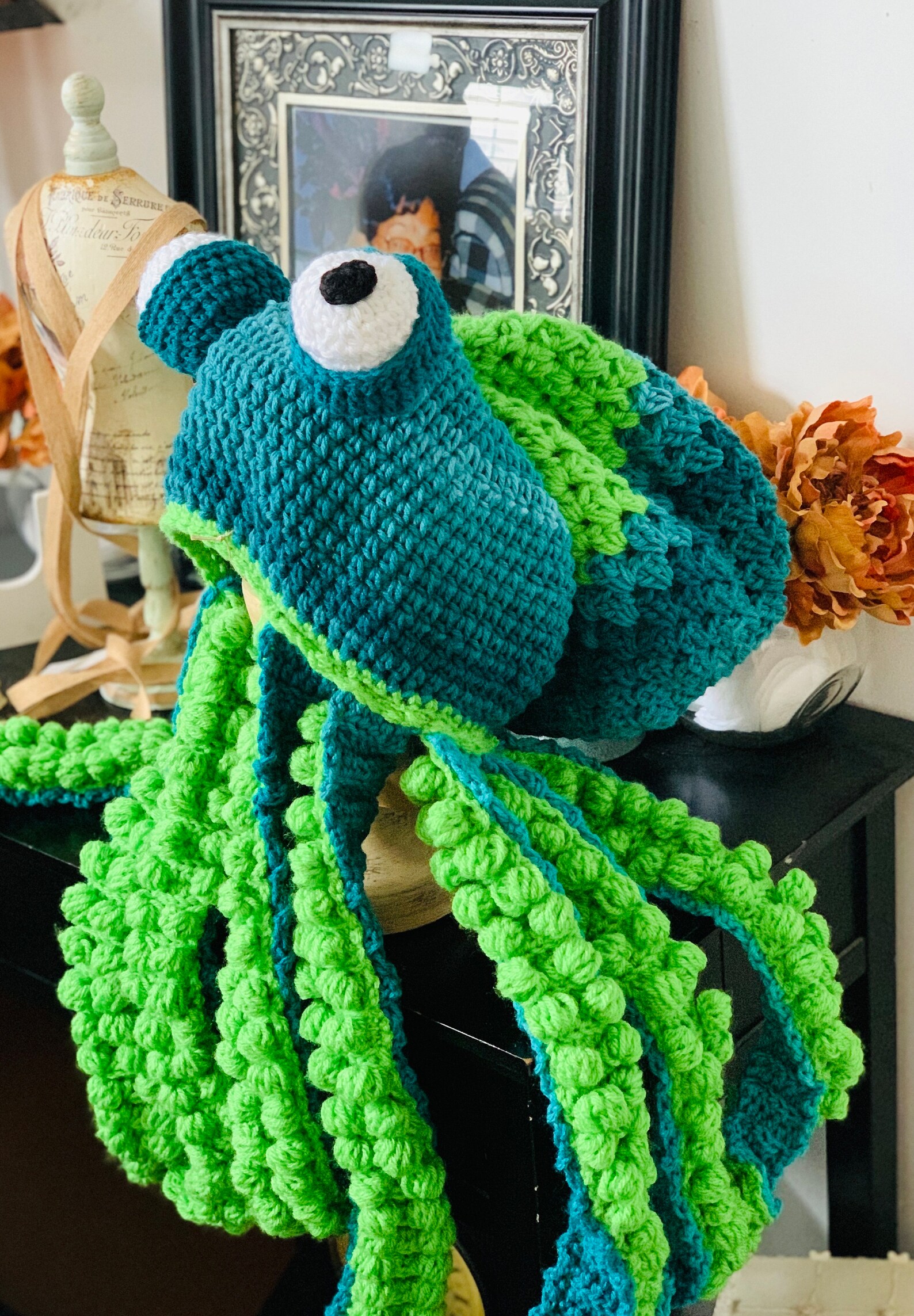 Crochet Octopus Hat. Crochet Hats. Crochet Animal Hat. Dry Clean Only ...
