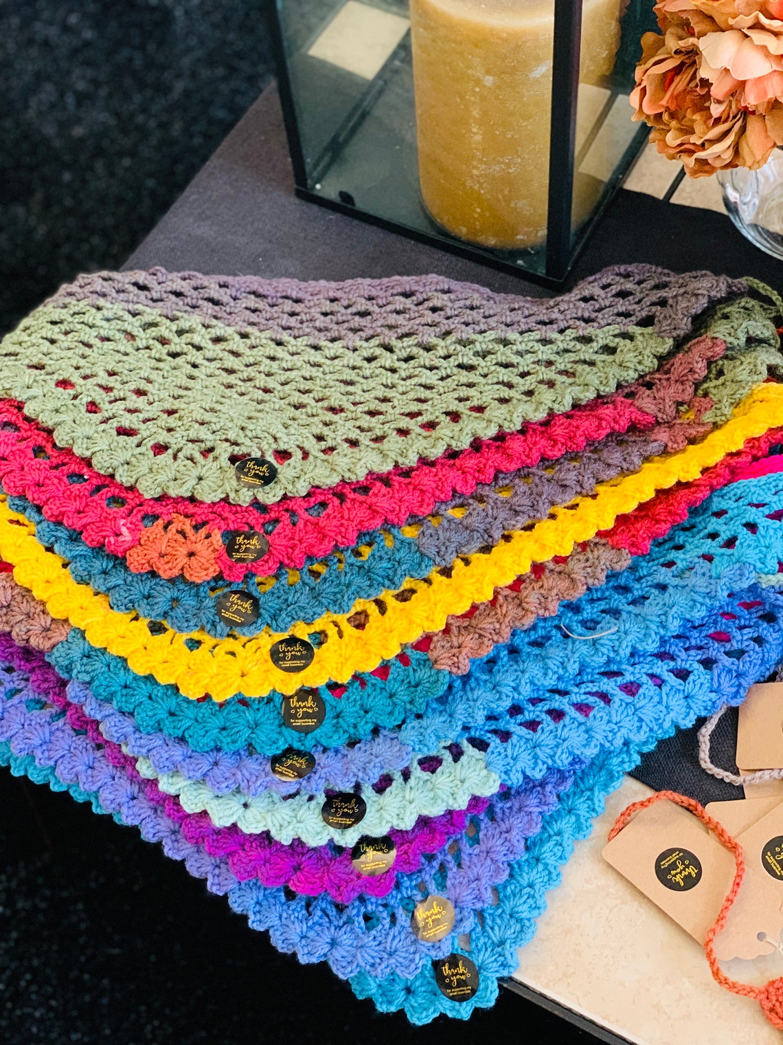 Crochet Bandana. Crochet Head Scarf. Crochet Head Hanky. - Etsy