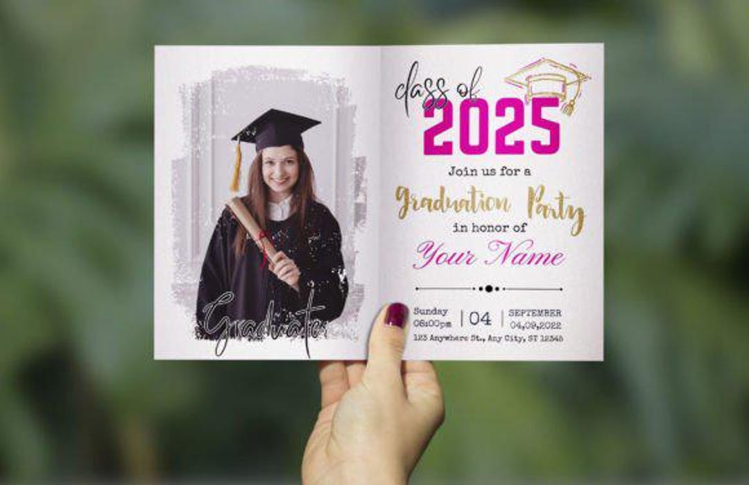 Graduation Invitation Template Graphic - Etsy