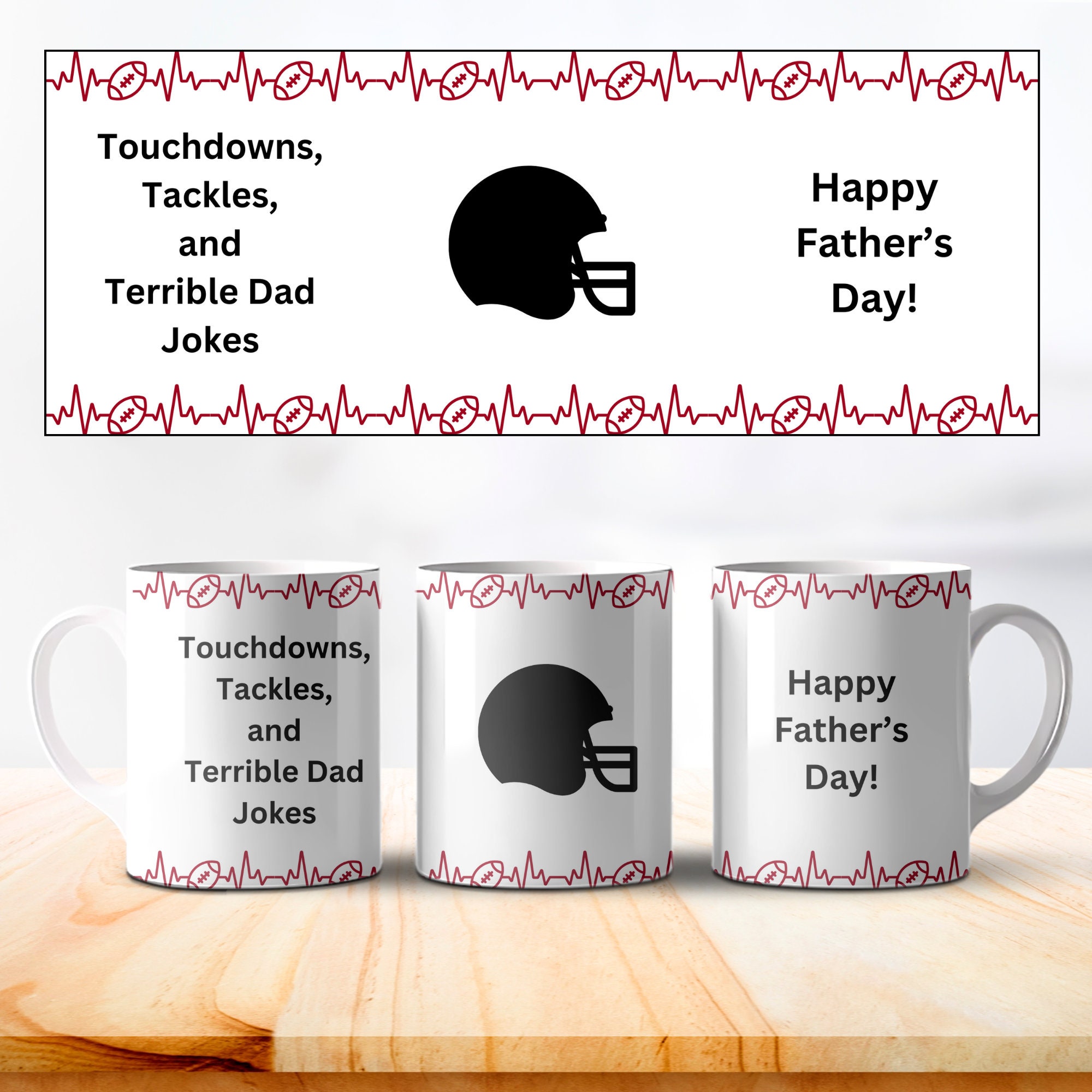 Happy Father's Day to Football Lover Who Loves Tackles Touchdowns and ...