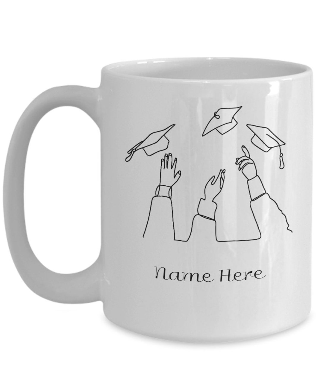 Personalized Graduation 2024 Mug Grads Throwing Hats Coffee Whimsical ...