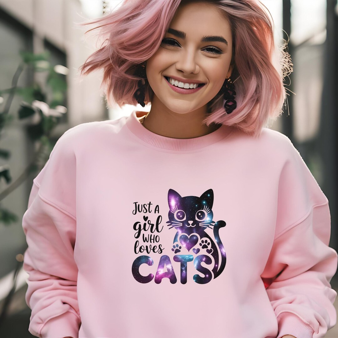 Cat Silhouette Clipart, Sublimation Print Design Cat Digital Image T ...